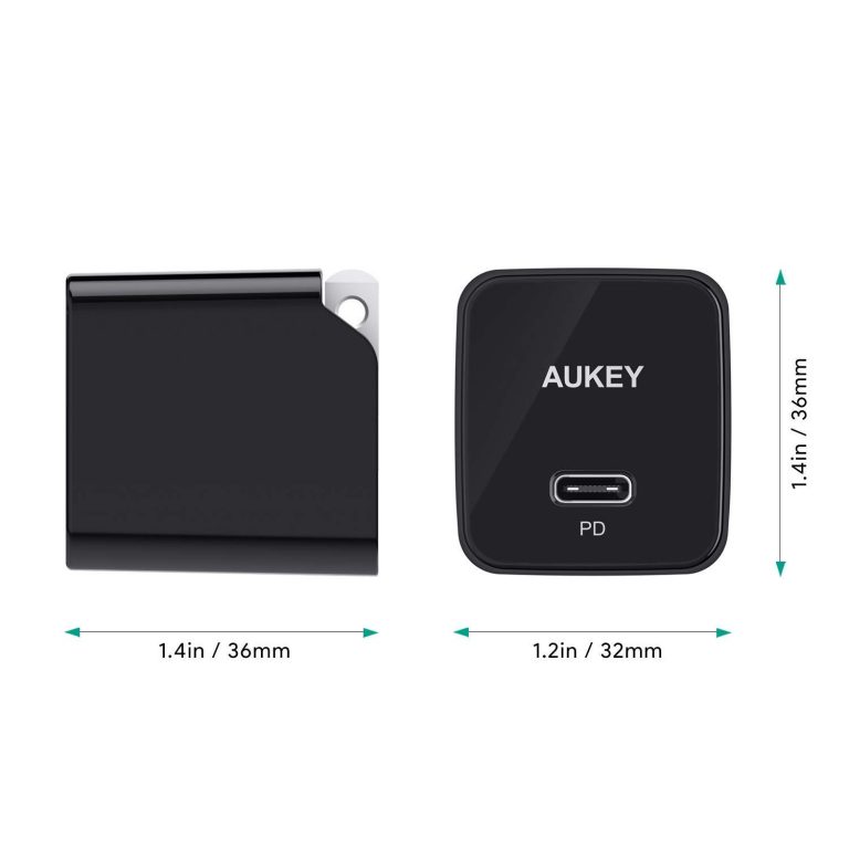 AUKEY USB C Charger with 18W Power Delivery 3.0, Ultra-Compact USB C ...
