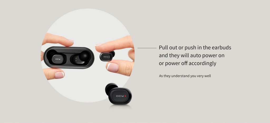 QCY T1C True Wireless Earbuds with BT 5.0 - Black