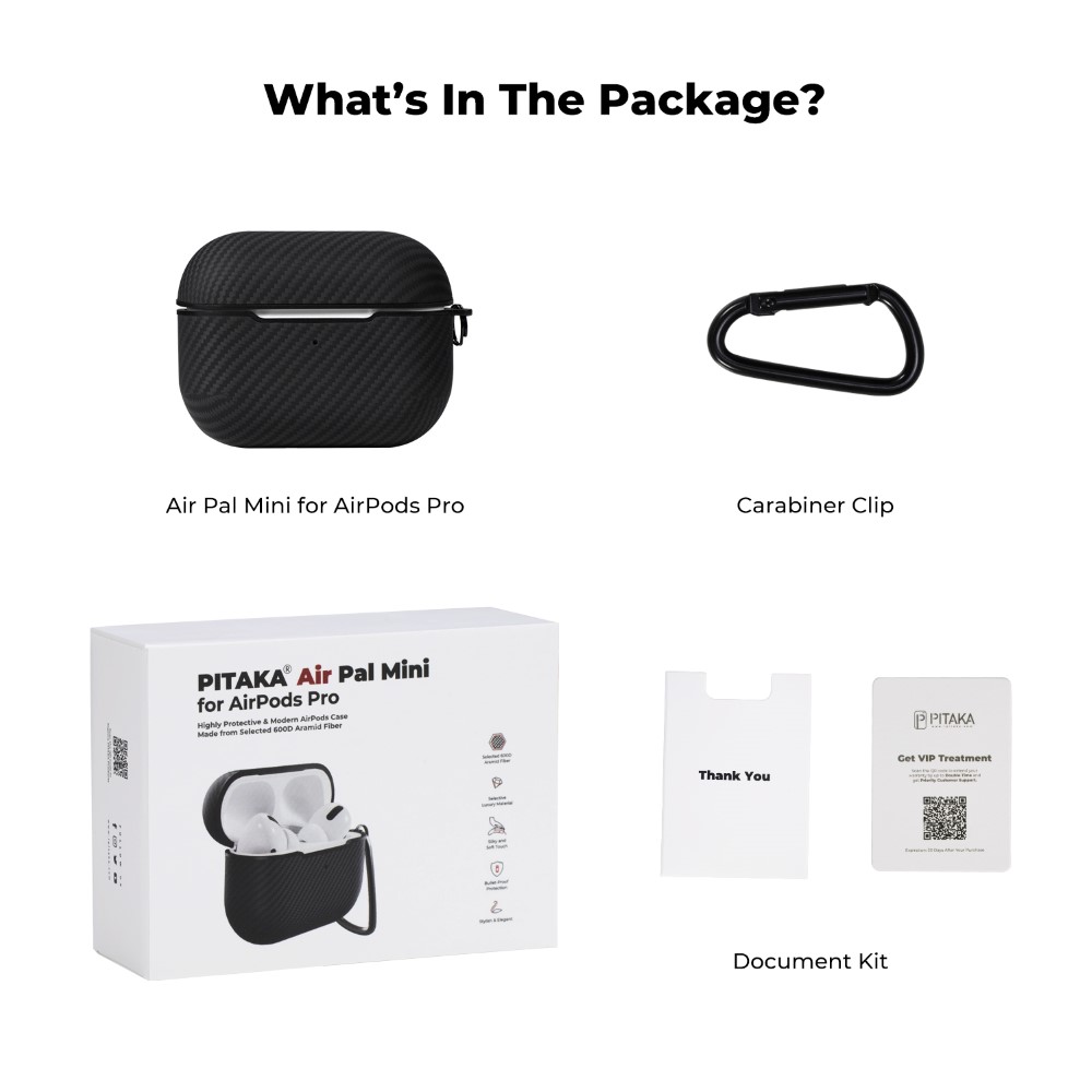 Airpal Mini for Airpods Pro by PITAKA - Black Twill Color