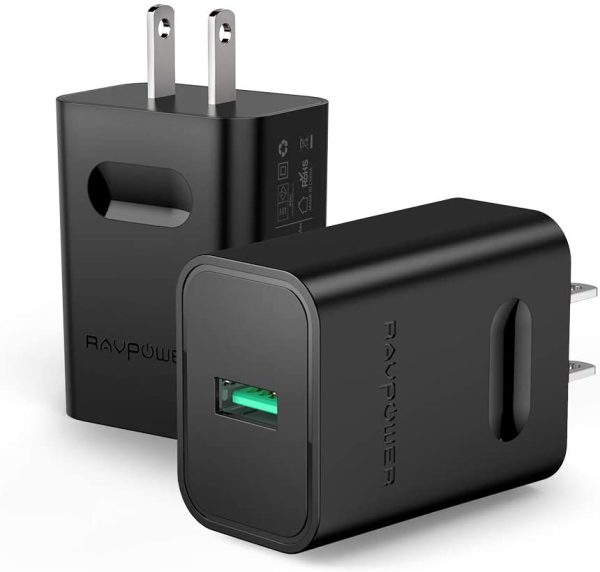 24W Quick Charge Fast Charger for Android & iPhone Ravpower - 2 PACK