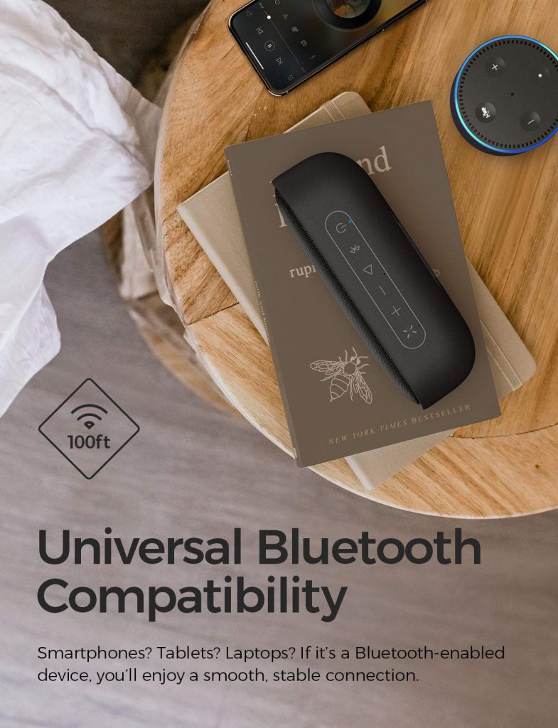 Tribit MaxSound Plus Wireless Speaker with Xtra BASS Feature - Black