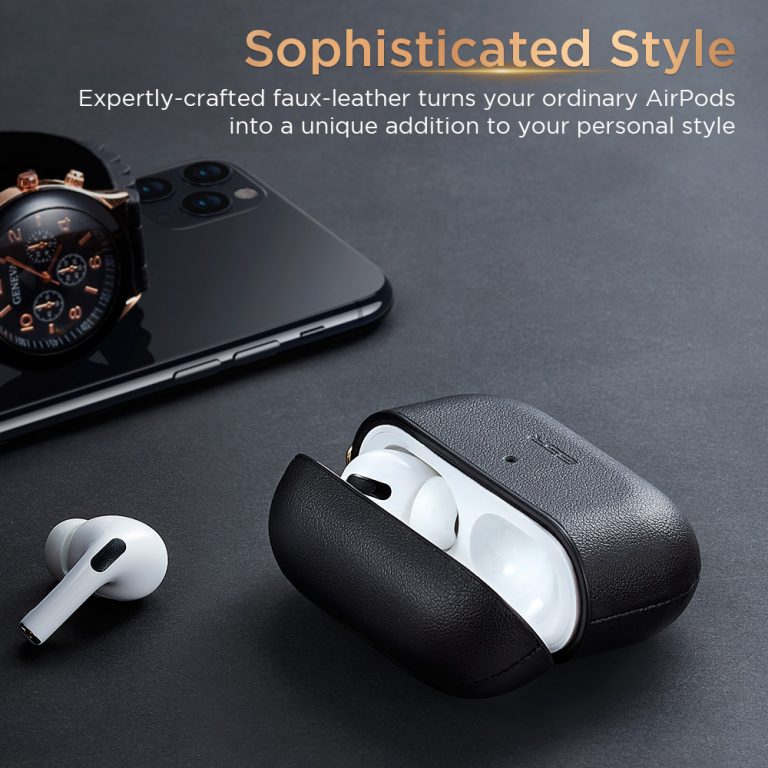 Metro Light Leather Protective Case for Airpods Pro by ESR - Black