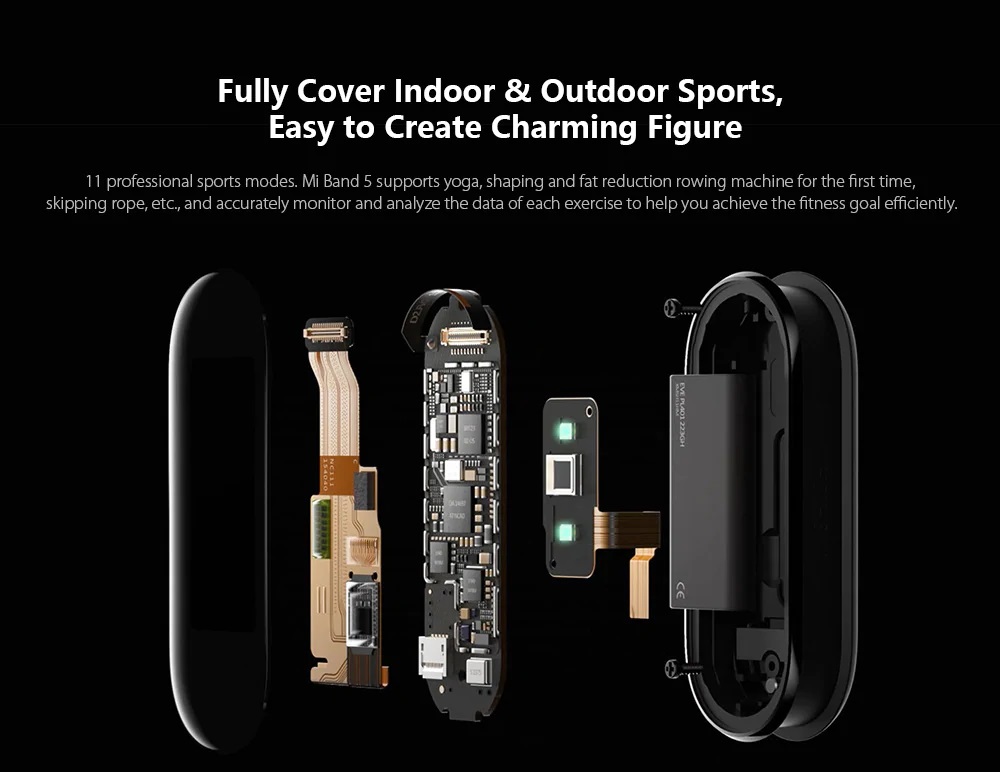 Mi Band 5 with Color Screen & 24 Hour Heart Rate Monitor - Global