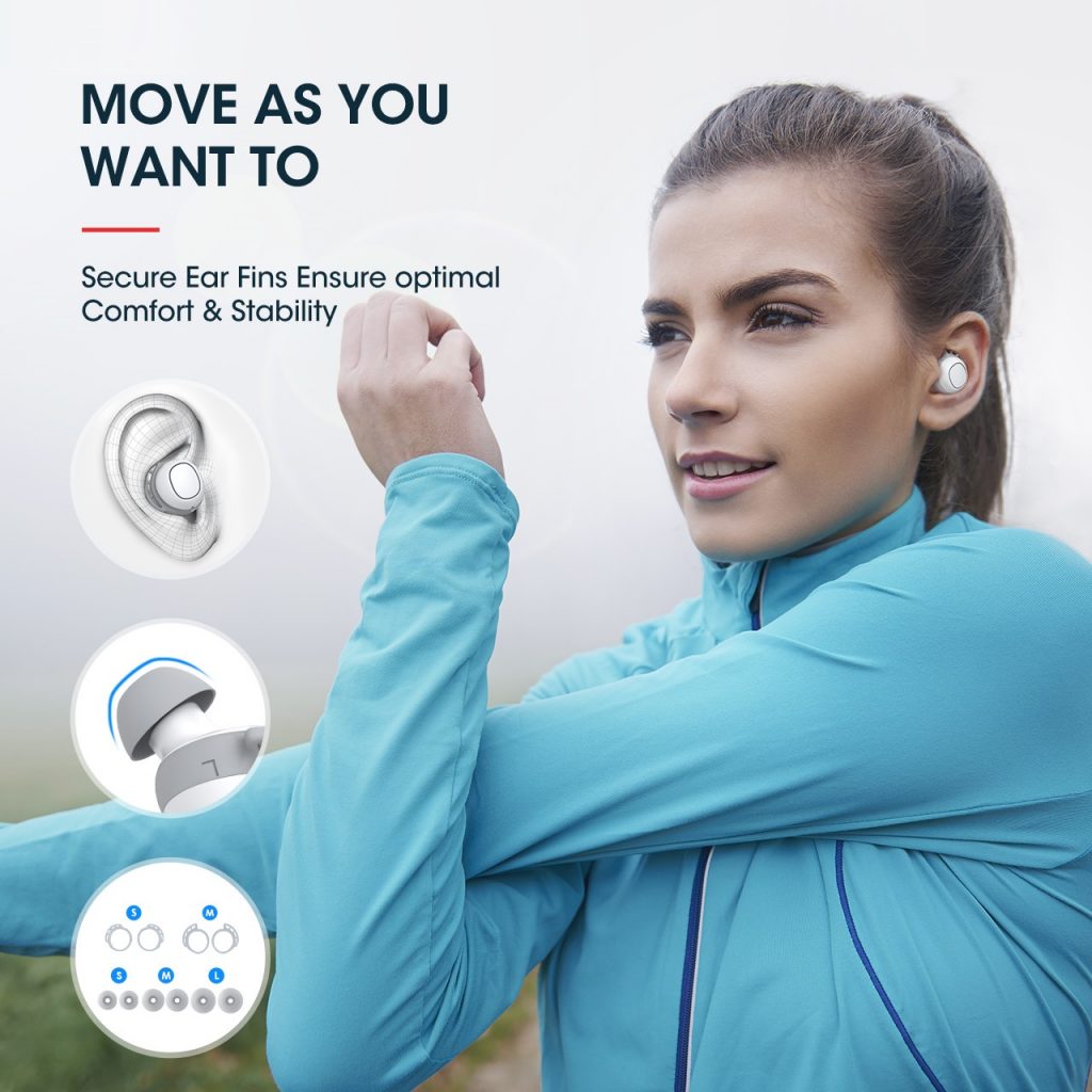 MPOW M30 True Wireless Earbuds in Pakistan - Gray n White