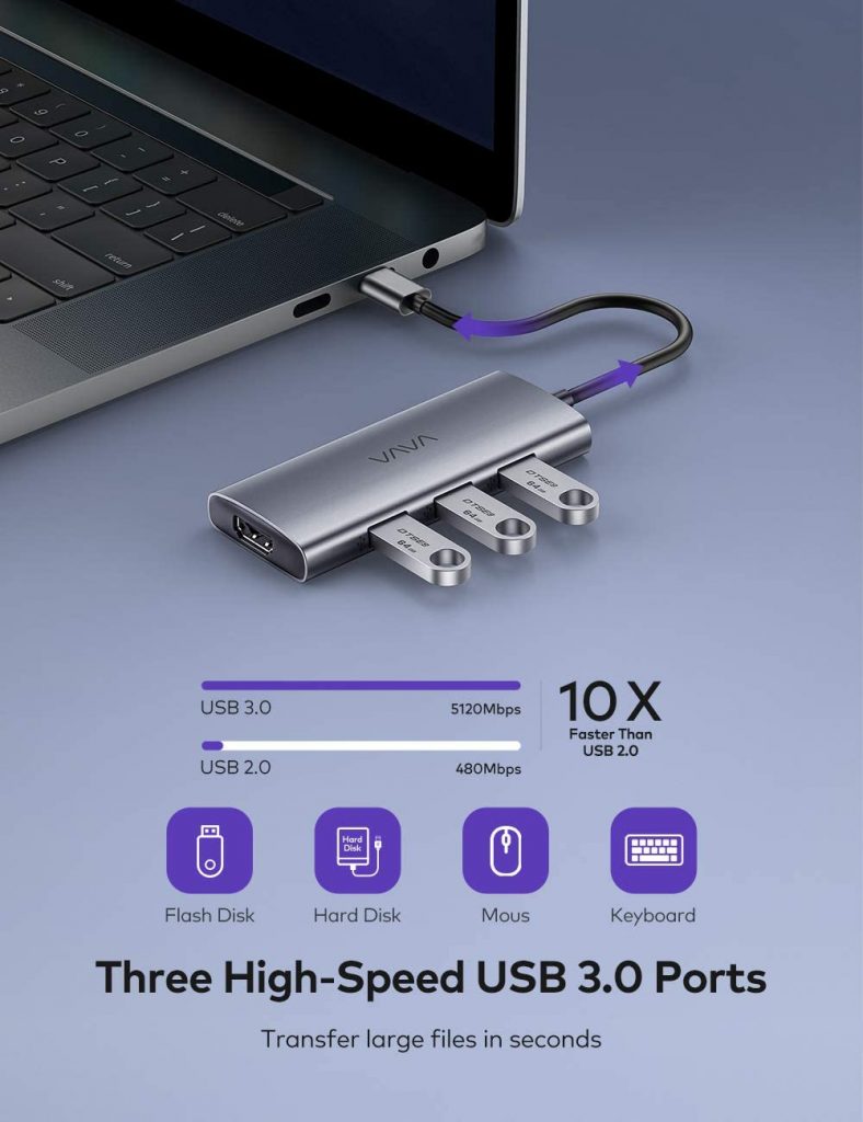 VAVA USB C Hub 7 in 1 USB Ports with 3.0 USB Ports, 4K Output & more