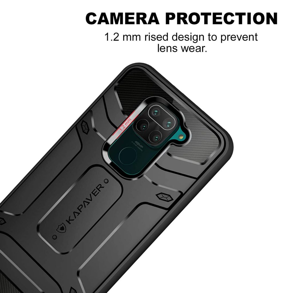 Redmi Note 9 Rugged Case by Kapaver Black - Original in Pakistan