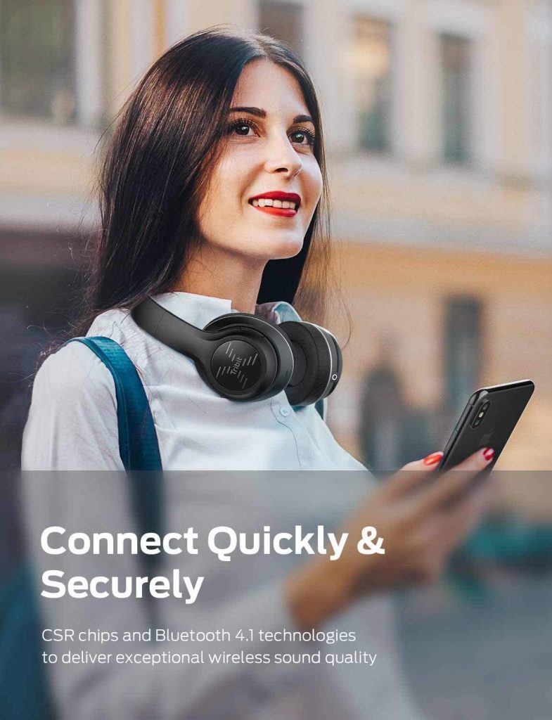 Tribit XFree Tune Bluetooth Headphones with 24 Hour Battery Life