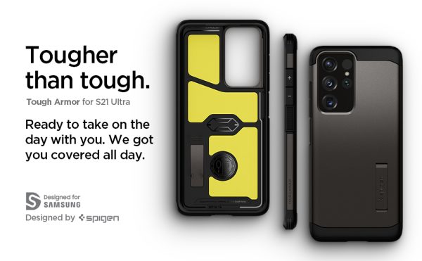 Galaxy S21 Ultra Tough Armor Case by Spigen - Gunmetal
