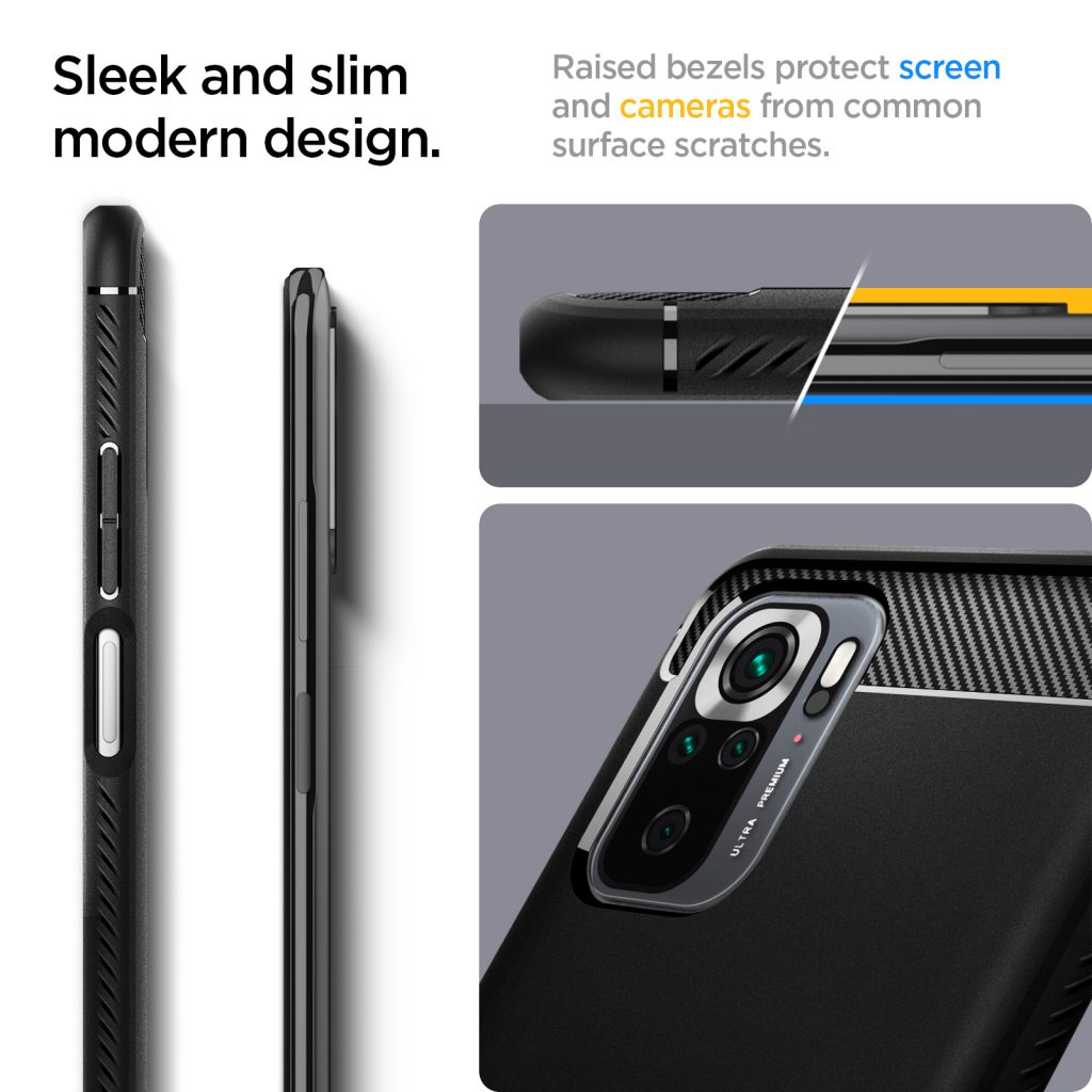 Redmi Note 10 Rugged Armor Case by Spigen - Matte Black