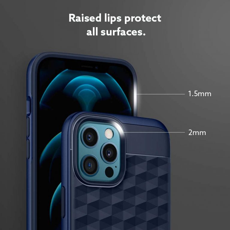iPhone 12 Pro Max Parallax Caseology Rugged Slim Case - Midnight Blue