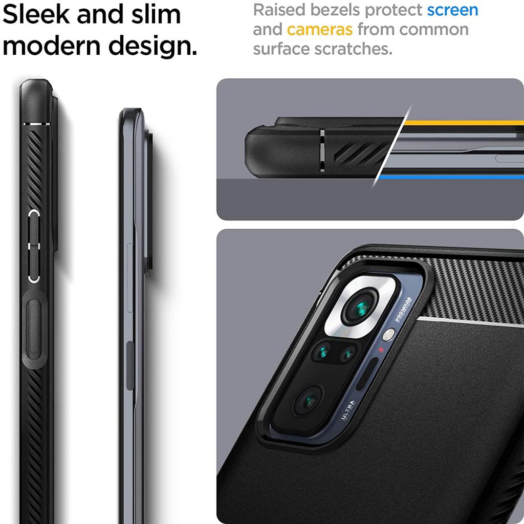 Redmi Note 10 Pro Rugged Armor Case by Spigen Matte Black