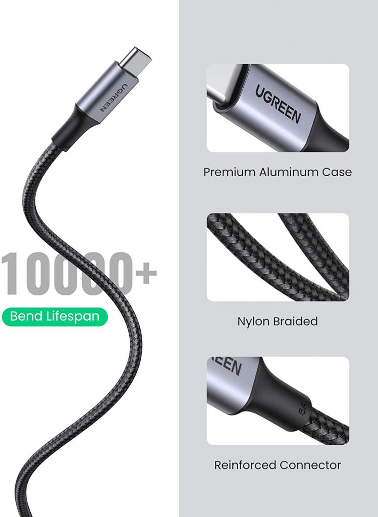 UGREEN USB-C to USB-C Braided Cable - Black - 70427