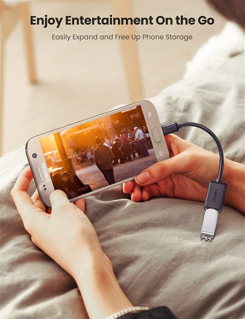 UGREEN Micro USB 2.0 OTG Cable with Female USB A Port - Black