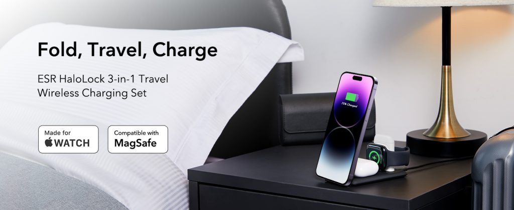 Buy ESR 3 in 1 Wireless Travel Charging Station HaloLock MagSafe ...