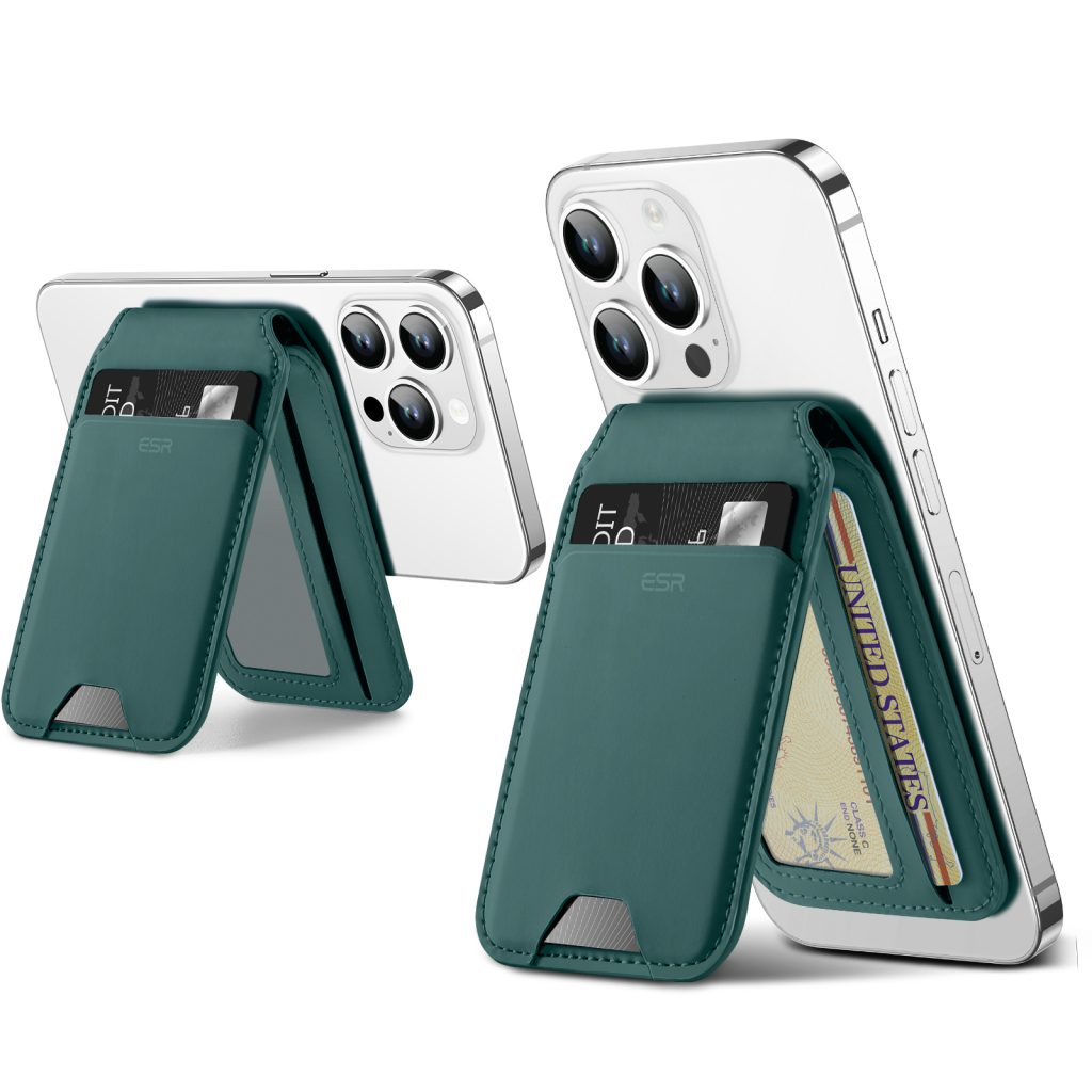Magsafe Wallet & Stand by ESR Magsafe enabled by ESR - Green Suede