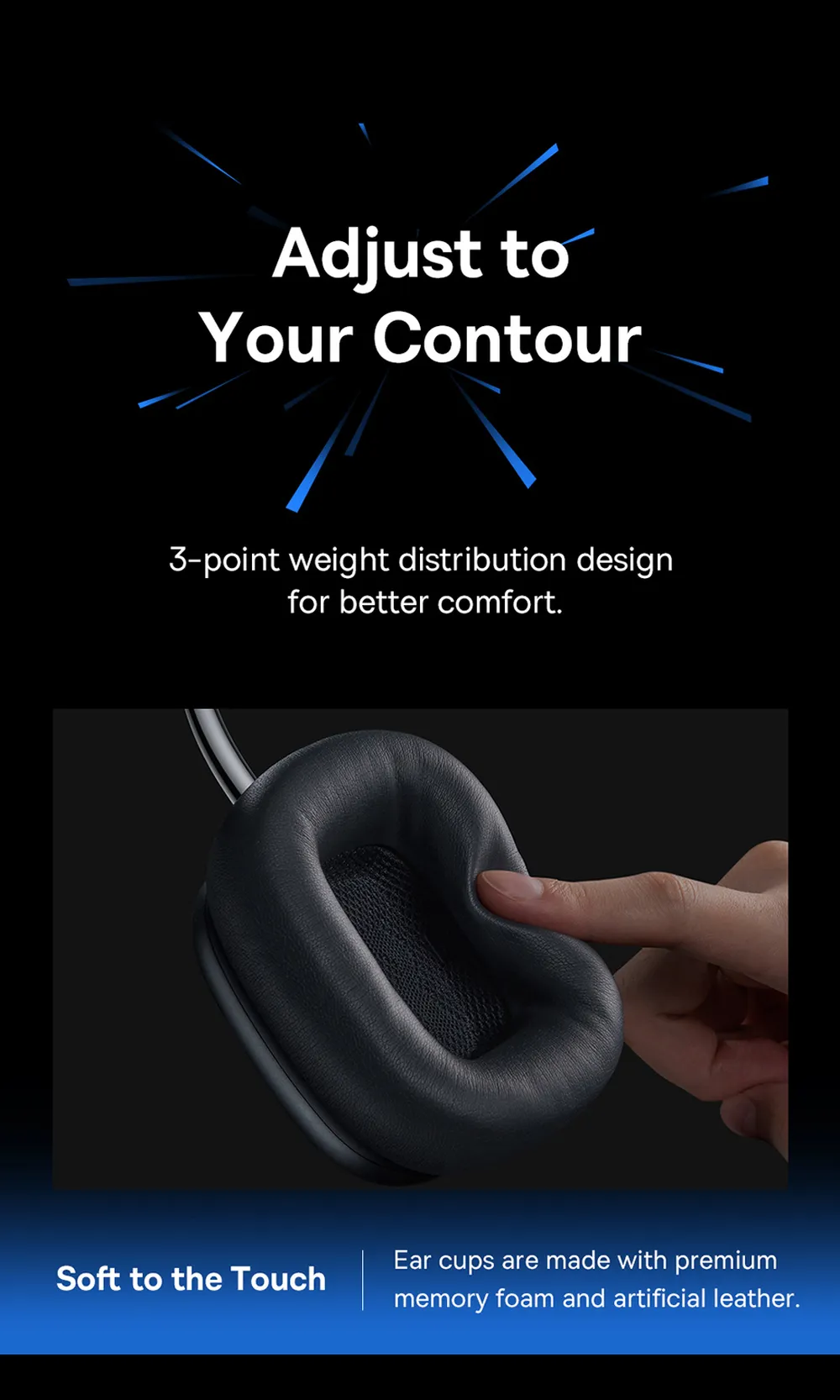 Baseus Bowie H2 Noice Cancelling Wireless Headphone - Gray