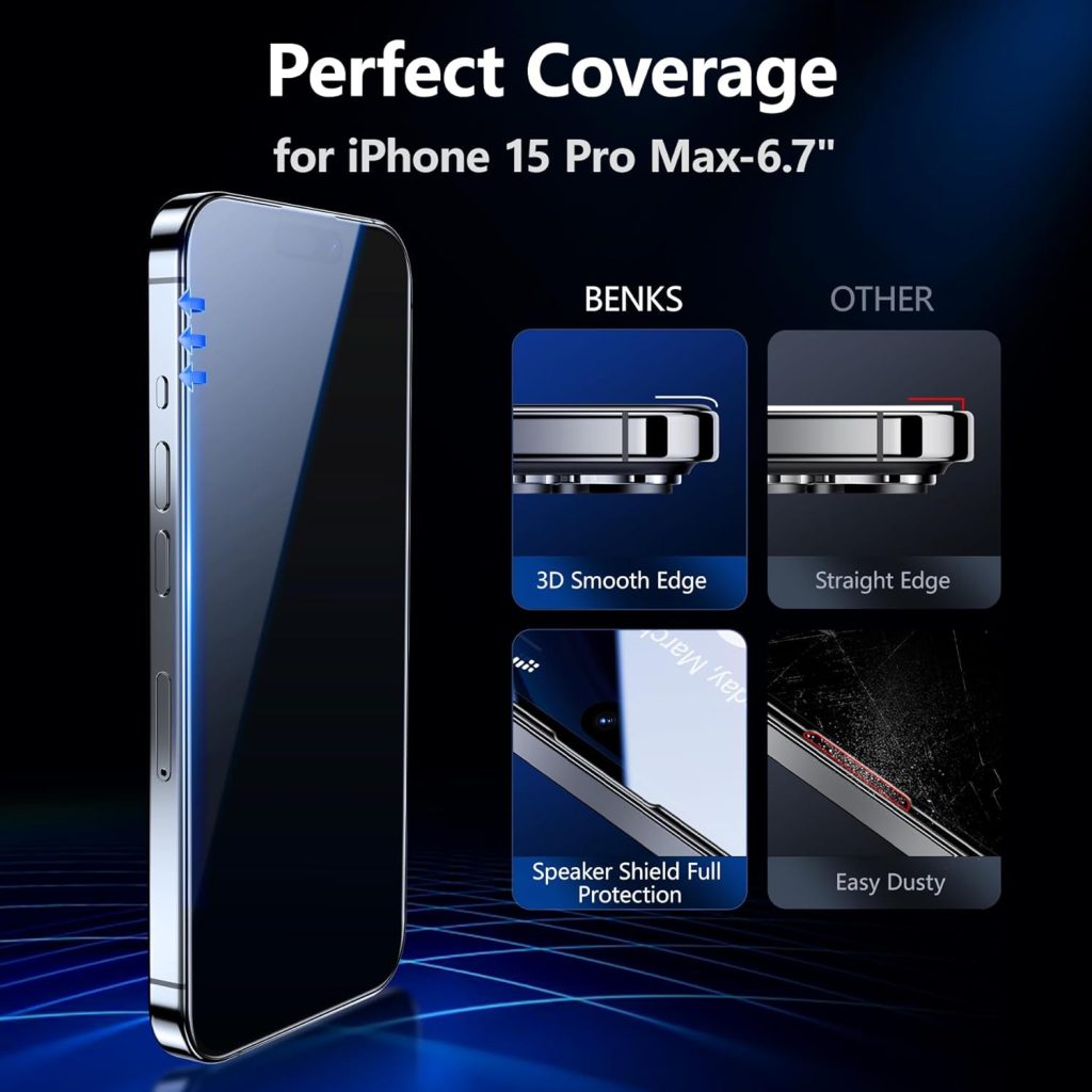 iPhone 15 Pro Max Privacy Glass Screen Protector by Benks