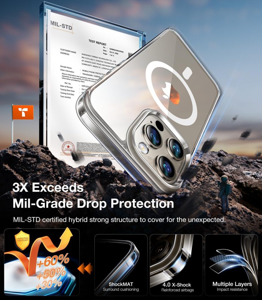 iPhone 15 Pro Diamond Mag Case by Torras Clear - Magsafe