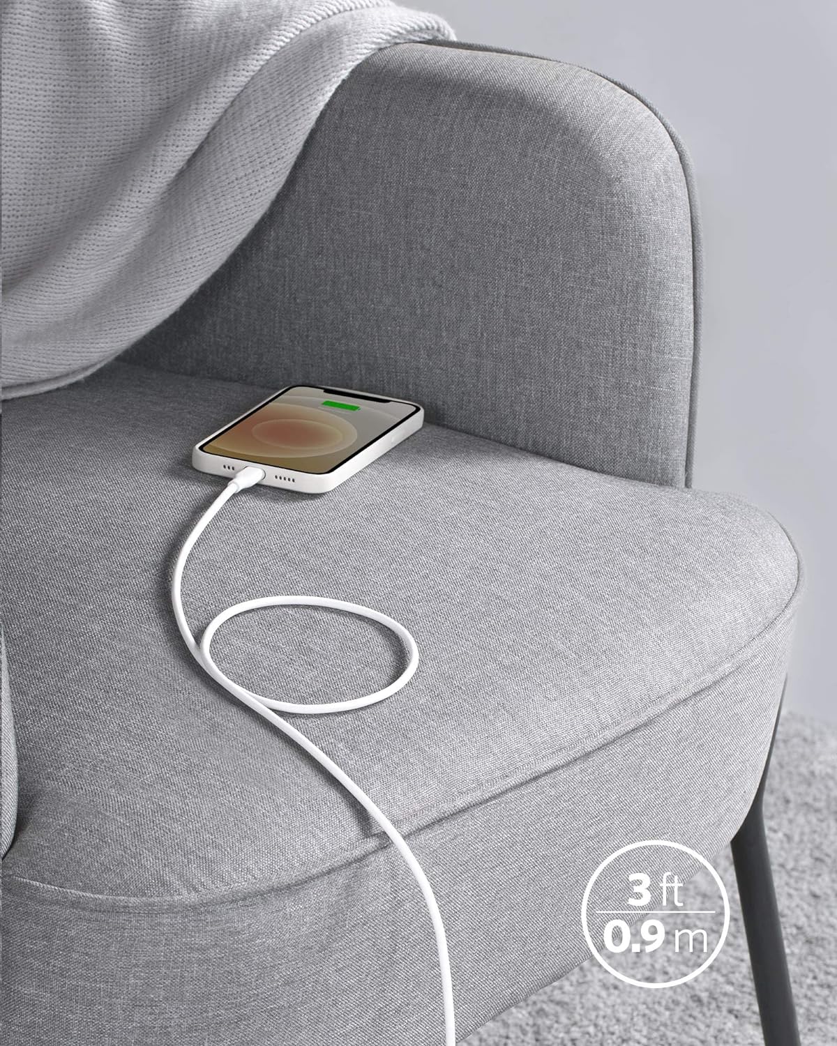 Anker 641 USB-C to Lightning Cable 1.8m- White - A8663P21 - BIS
