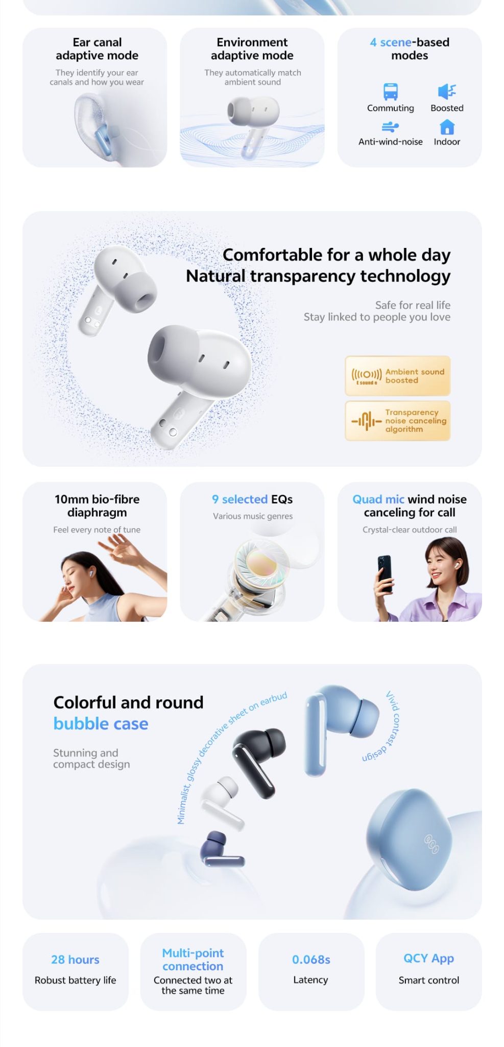 QCY MeloBuds N30 HT16 Earbuds